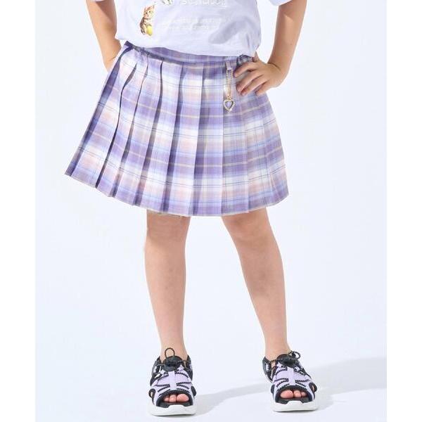 『セール実施中』ZOZO問い合わせ番号:97597403ショップ:SHOO・LA・RUE，シューラルーブランド:SHOO・LA・RUE，シューラルー商品名:【100-150cm】ハートチャーム付きチェックプリーツスカートカテゴリ:スカート&...