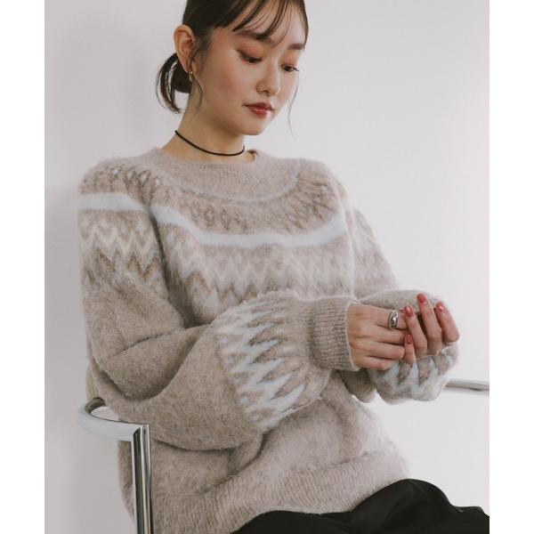 『タイムセール実施中』ZOZO問い合わせ番号:97598715ショップ:andme，アンドミーブランド:Freesia by andme，フリージアバイアンドミー商品名:ノルディック柄長袖ニットトップスカテゴリ:トップス>ニット/セー...