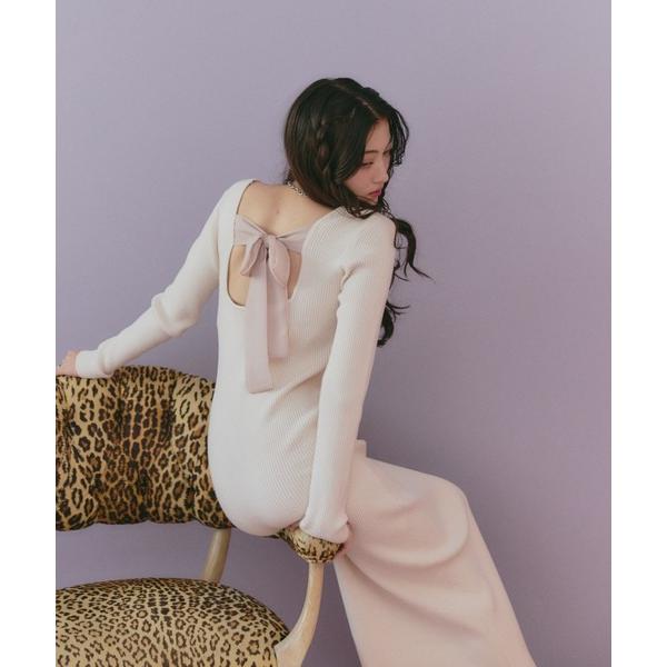 ZOZO問い合わせ番号:97598753ショップ:CJ Div.，シージェイディビジョンブランド:BLONDEY，ブロンディ商品名:バックリボンスリットニットワンピースカテゴリ:ワンピース/ドレス>ワンピースブランド品番:111254...