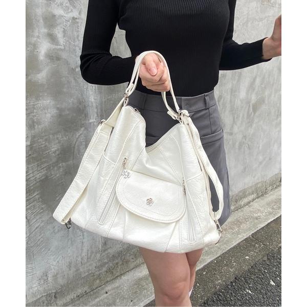 『タイムセール実施中』ZOZO問い合わせ番号:97599213ショップ:Teem Store，チームストアブランド:Mejoul，メジュール商品名:【3WAY】【A4サイズ対応】大容量 フェイクレザーフラワーボタン ショルダー リュック ト...