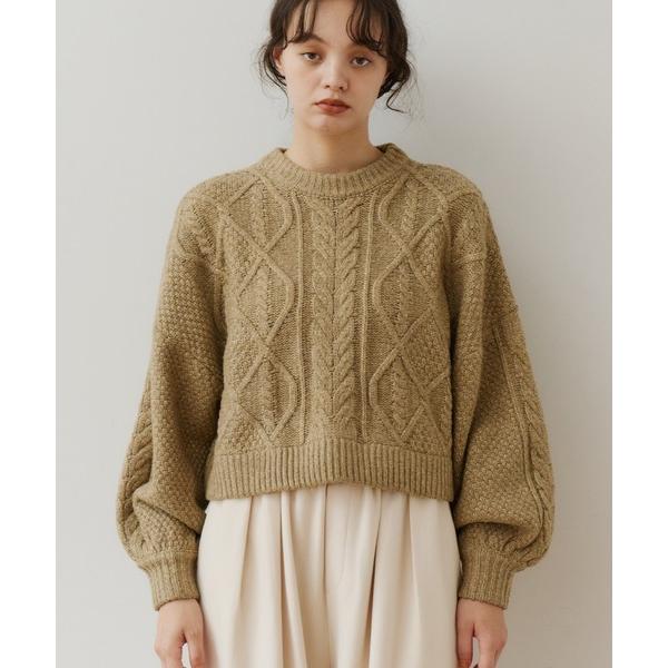 ZOZO問い合わせ番号:97599465ショップ:OLUN，オルンブランド:OLUN，オルン商品名:short cable knit/ショートケーブルニットカテゴリ:トップス>ニット/セーターブランド品番:138255-126-002...