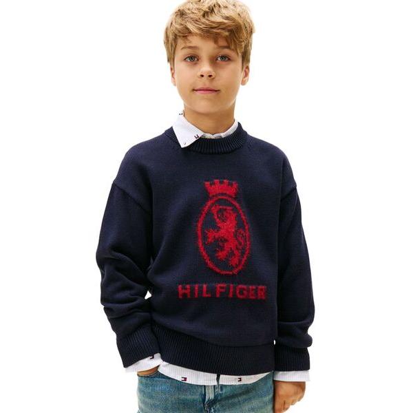 ZOZO問い合わせ番号:97630242ショップ:TOMMY HILFIGER，トミー ヒルフィガーブランド:TOMMY HILFIGER，トミーヒルフィガー商品名:ウールクレストクルーネックセーターカテゴリ:トップス>ニット/セータ...