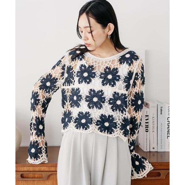 『タイムセール実施中』ZOZO問い合わせ番号:97631136ショップ:mili an deni，ミリアンデニブランド:mili an deni，ミリアンデニ商品名:クロシェ花柄プルオーバーカテゴリ:トップス>ニット/セーターブランド...