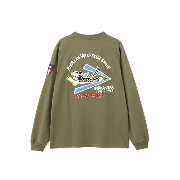 『セール実施中』ZOZO問い合わせ番号:97631534ショップ:AVIREX，アヴィレックスブランド:AVIREX，アヴィレックス商品名:EMB FLYING TIGER L/S T-SHIRT / フライングタイガー 長袖刺繍Tシャツ ...
