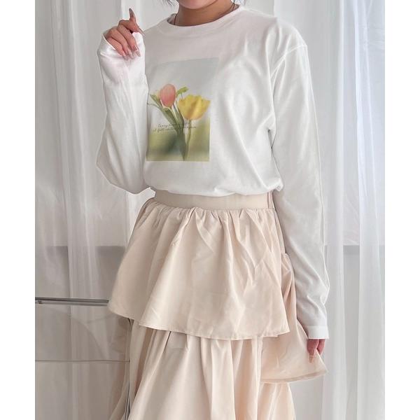 『タイムセール実施中』ZOZO問い合わせ番号:97632642ショップ:wears，ウェアーズブランド:cuorequal，クオレコール商品名:カラーフォトフラワーデザインロンT／長袖Tシャツカテゴリ:トップス>Tシャツ/カットソーブ...