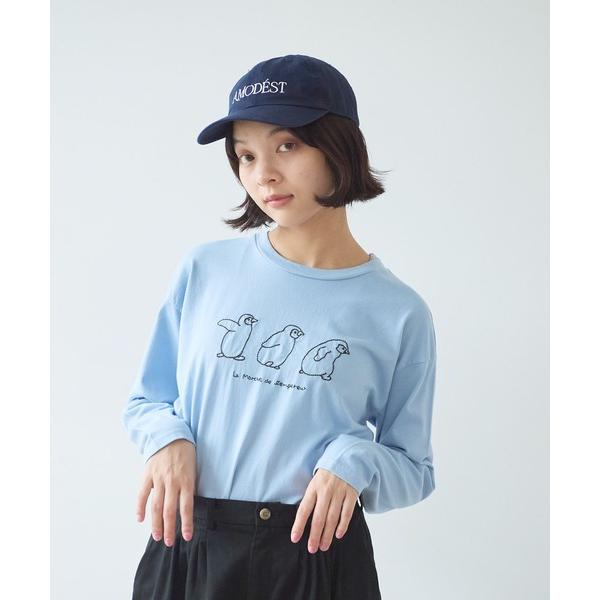 ZOZO問い合わせ番号:97633225ショップ:bulle de savon，ビュルデサボンブランド:bulle de savon，ビュルデサボン商品名:《early spring》ペンギン刺繍 Tシャツカテゴリ:トップス>Tシャツ...