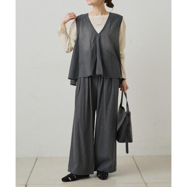 『タイムセール実施中』ZOZO問い合わせ番号:97633899ショップ:PUAL CE CIN，ピュアルセシンブランド:PUAL CE CIN，ピュアルセシン商品名:【SET ITEM】デニムフレアブラウス＋デニムイージーパンツセットカテゴ...