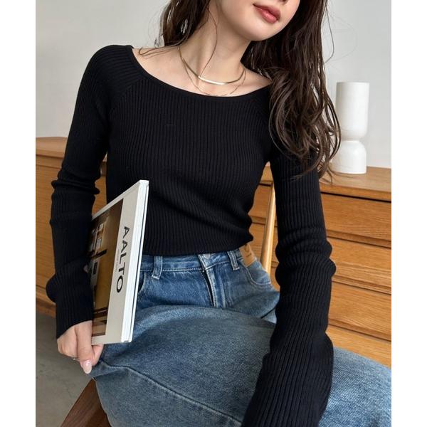 『タイムセール実施中』ZOZO問い合わせ番号:97634603ショップ:Ada.，エイダブランド:Eclat one，エクラワン，Ada.，エイダ商品名:【Eclat one】デコルテ リブ コンパクト ニットカテゴリ:トップス>ニッ...