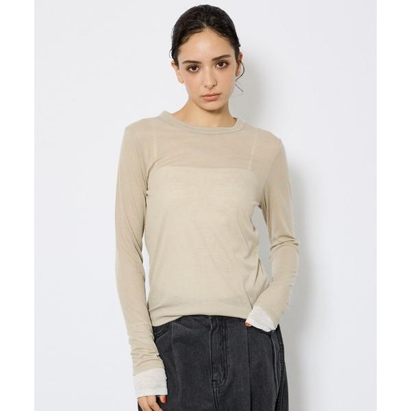 ZOZO問い合わせ番号:97634784ショップ:ABAHOUSE，アバハウスブランド:NOMINE，ノミネ，ABAHOUSE，アバハウス商品名:【NOMINE】ダブルスリーブシアーロンTカテゴリ:トップス>Tシャツ/カットソーブラン...