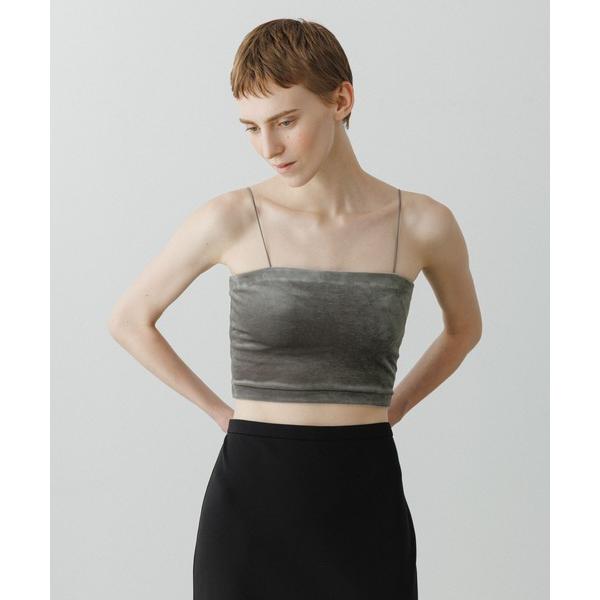 『セール実施中』ZOZO問い合わせ番号:97667199ショップ:ADAM ET ROPE'，アダムエロペブランド:ADAM ET ROPE'，アダムエロペ商品名:【EMOELLE】カップ付きベロアキャミソールカテゴリ:トップス>キャ...