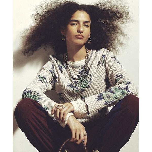 『セール実施中』ZOZO問い合わせ番号:97669044ショップ:ROSE BUD，ローズバッドブランド:ROSE BUD，ローズバッド商品名:(mag.by c)FLOWER PRINT WAFFLE TOPカテゴリ:トップス>Tシ...