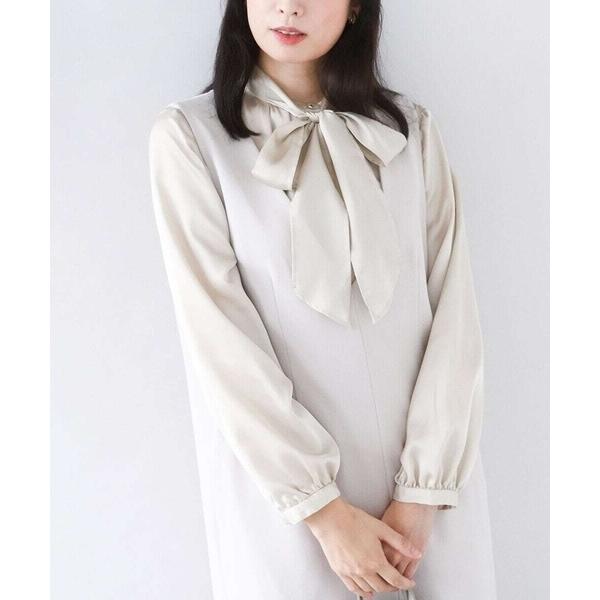 ZOZO問い合わせ番号:97669749ショップ:OFUON le MK，オフオン ル エムケーブランド:OFUON le MK，オフオンルエムケー商品名:リボン付きバンドカラーブラウス/洗える/WEB限定サイズありカテゴリ:トップス&gt...