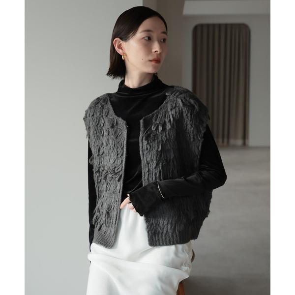 『タイムセール実施中』ZOZO問い合わせ番号:97669823ショップ:Bonjour Sagan，ボンジュールサガンブランド:amini，アミニ，Bonjour Sagan，ボンジュールサガン商品名:ループフリンジニットベストカテゴリ:ト...