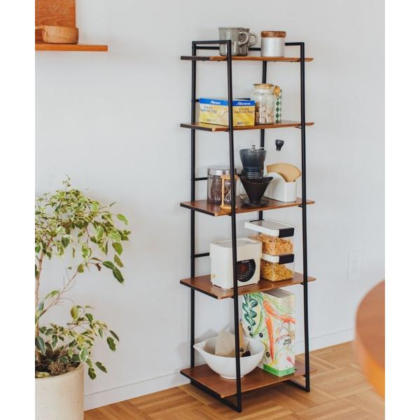 ZOZO問い合わせ番号:97700952ショップ:studio CLIP，スタディオクリップブランド:studio CLIP，スタディオクリップ商品名:ウッド＆アイアン5段シェルフカテゴリ:インテリア>家具ブランド品番:523873素...