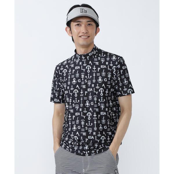 『セール実施中』ZOZO問い合わせ番号:97701198ショップ:the HOUSE，ザハウスブランド:PEARLY GATES，パーリーゲイツ商品名:【PEARLY GATES】アンカーロゴ柄プリント半袖モックネックカットソーカテゴリ:ト...