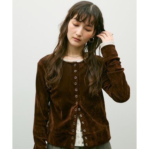 ZOZO問い合わせ番号:97701784ショップ:Auntie Rosa，アンティローザブランド:Lutim by u，ルチバイユー商品名:Multi button  Velore crew neck cardigan / マルチ釦ベロアク...