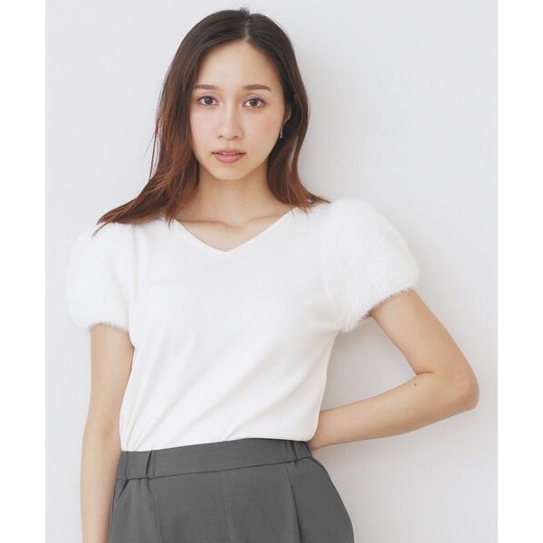 『セール実施中』ZOZO問い合わせ番号:97701790ショップ:index，インデックスブランド:index，インデックス商品名:《6色展開》フェザーパフスリーブVネックニット【洗濯機洗い可】カテゴリ:トップス>ニット/セーターブラ...