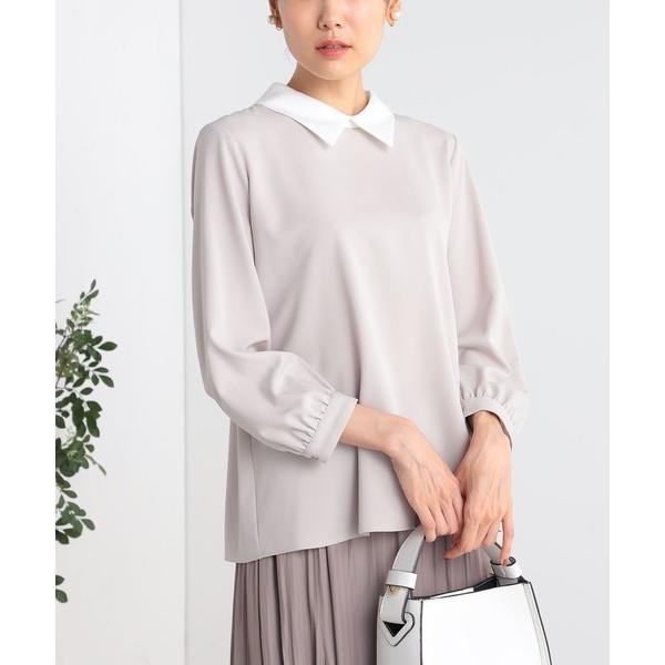 『セール実施中』ZOZO問い合わせ番号:97702782ショップ:GALLORIA，ギャローリアブランド:GALLORIA，ギャローリア商品名:洗える　配色襟付きブラウスカテゴリ:トップス>シャツ/ブラウスブランド品番:6042-75...