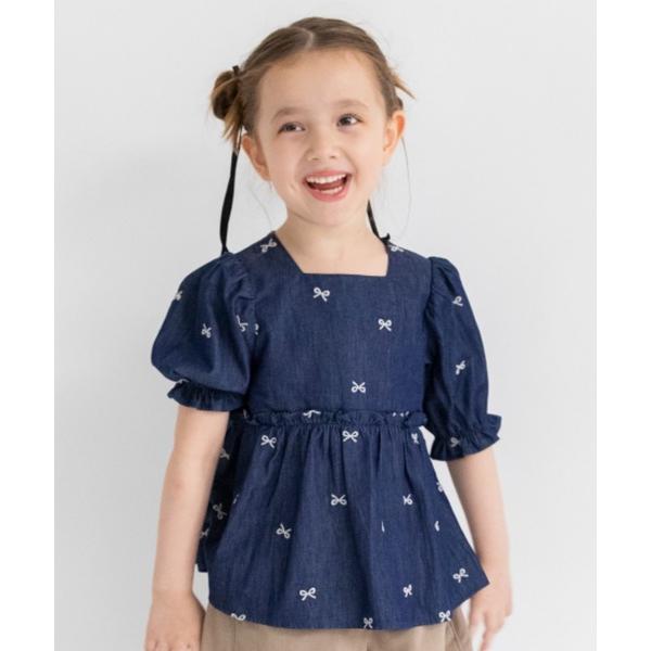 『セール実施中』ZOZO問い合わせ番号:97767105ショップ:branshes，ブランシェスブランド:branshes，ブランシェス商品名:【おそろい】リボン柄刺繍チュニックカテゴリ:トップス>シャツ/ブラウスブランド品番:12-...