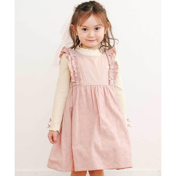 『タイムセール実施中』ZOZO問い合わせ番号:97832087ショップ:BEBE ONLINE STORE，ベベ オンラインストアブランド:SLAP SLIP，スラップスリップ商品名:肩フリル花柄レースジャンパースカート(80~130cm)...