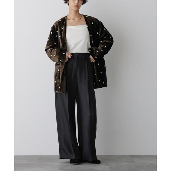 ZOZO問い合わせ番号:97832284ショップ:NANO universe，ナノユニバースブランド:NANO universe，ナノユニバース商品名:「STEVELOUR」サテンタックワイドパンツ(セットアップ可)カテゴリ:パンツ>...