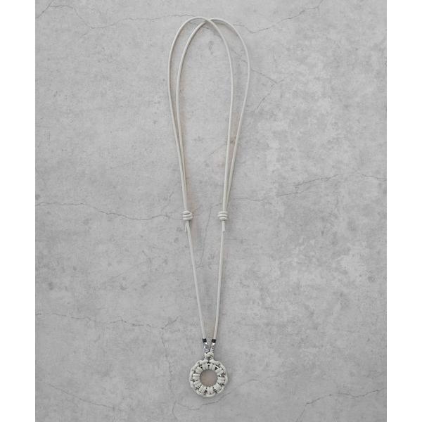 ZOZO問い合わせ番号:97833950ショップ:PR01.，ピーアールワンブランド:SENTI，センティ，PR01.，ピーアールワン商品名:SENTI LEATHER BRAID CIRCLE NECKLACE レザー編み込みネックレスカ...