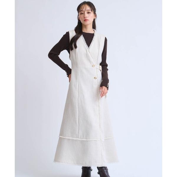 『セール実施中』ZOZO問い合わせ番号:97865214ショップ:NOELA，ノエラブランド:NOELA，ノエラ商品名:フリンジラインツイードワンピースカテゴリ:ワンピース/ドレス>ワンピースブランド品番:5553097素材:表地　ポ...