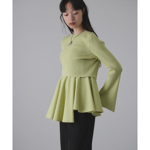 ZOZO問い合わせ番号:97866075ショップ:ADAM ET ROPE'，アダムエロペブランド:ADAM ET ROPE'，アダムエロペ商品名:【サステナブル】ペプラムコンビニットプルオーバーカテゴリ:トップス>Tシャツ/カットソ...