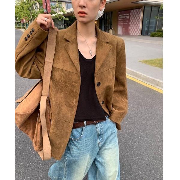 『タイムセール実施中』ZOZO問い合わせ番号:97866509ショップ:Ada.，エイダブランド:Good Riddance，グッドリダンス，Ada.，エイダ商品名:【Good Riddance】スウェード テーラード ジャケットカテゴリ:...