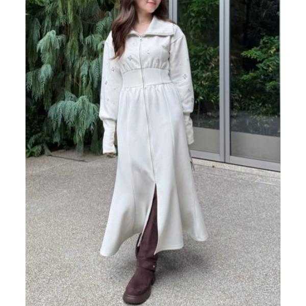 『タイムセール実施中』ZOZO問い合わせ番号:97866644ショップ:rienda，リエンダブランド:rienda，リエンダ商品名:フラワーモチーフスウェットワンピース 秋服 冬服カテゴリ:ワンピース/ドレス>ワンピースブランド品番...