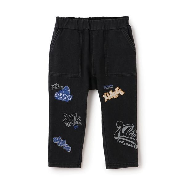 『セール実施中』ZOZO問い合わせ番号:97897412ショップ:X-girl Stages，エックスガール ステージスブランド:XLARGE KIDS，エクストララージキッズ商品名:総柄カットデニムテーパードパンツカテゴリ:パンツ>...