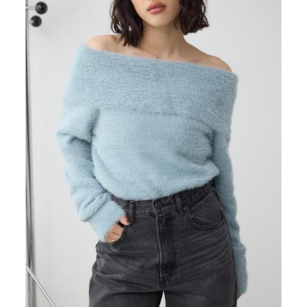 『セール実施中』ZOZO問い合わせ番号:97897945ショップ:AZUL BY MOUSSY，アズールバイマウジーブランド:AZUL BY MOUSSY，アズールバイマウジー商品名:モヘヤライクオフショルダーニットカテゴリ:トップス&gt...