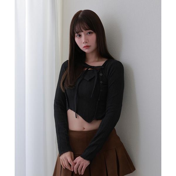 ZOZO問い合わせ番号:97898064ショップ:Lace Ladies，レースレディースブランド:M DOLLY，エムドリー，Lace Ladies，レースレディース商品名:asymmetric perla kint tops / アシン...