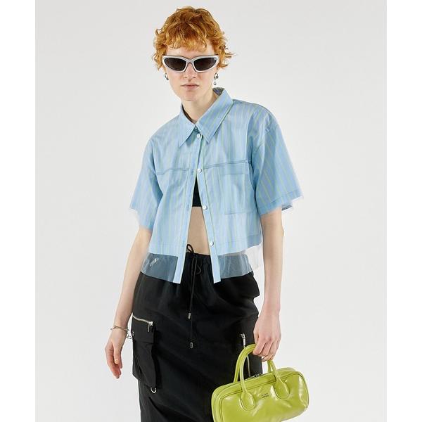 『タイムセール実施中』参考価格：17，930円発売時期：2024年04月コンディション：D（傷・汚れあり）傷や汚れがあるが使用には問題ないアイテム前身頃：汚れ参考商品名：See-through Layered Tulle  Shirt/シー...