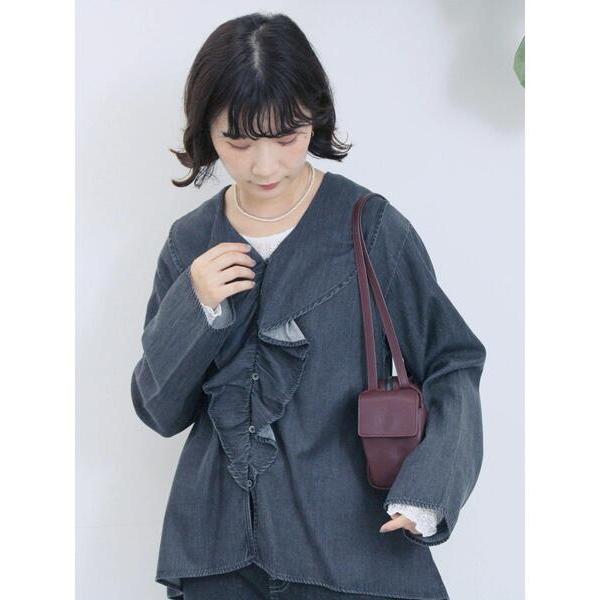 『セール実施中』ZOZO問い合わせ番号:97930984ショップ:Samansa Mos2，サマンサ モスモスブランド:Samansa Mos2 blue，サマンサモスモスブルー商品名:【ECO DENIM 】フリルブラウスカテゴリ:トップ...