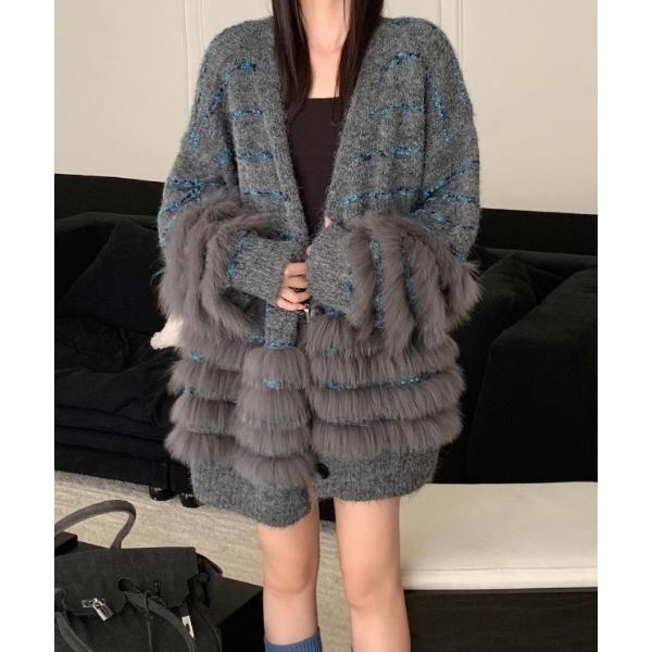 『タイムセール実施中』ZOZO問い合わせ番号:97931332ショップ:ABITOKYO，アビトーキョーブランド:Diosfront，ディオスフロント，ABITOKYO，アビトーキョー商品名:ファードッキングオーバーニットカーディガンカテゴ...