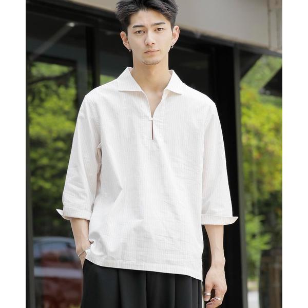 参考価格：3，960円発売時期：2022年07月コンディション：C（やや使用感あり）使用感があり、やや気になる傷や汚れがあるアイテム全体的：汚れ参考商品名：綿麻ストレッチストライプ / ７分袖 カプリ風 スキッパーシャツ参考品番：121L3...