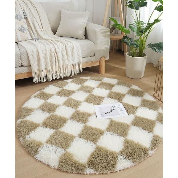 『タイムセール実施中』ZOZO問い合わせ番号:97961905ショップ:Ada.，エイダブランド:SHEPP，シープ商品名:チェッカー柄 サークル シャギーマットカテゴリ:インテリア>ラグ/マットブランド品番:PY3937素材:ポリエ...