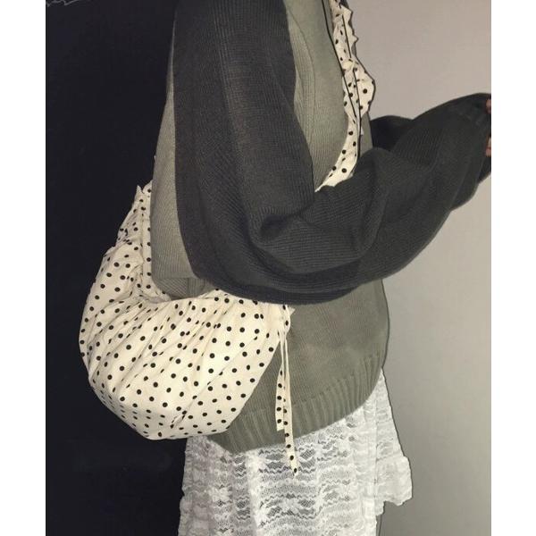 『セール実施中』ZOZO問い合わせ番号:97961991ショップ:Teem Store，チームストアブランド:shyam inspiration，シャムインスピレーション商品名:ドット柄 シャーリング ショルダーバッグ / クロスボディバッ...