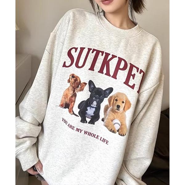 『タイムセール実施中』ZOZO問い合わせ番号:97961996ショップ:Teem Store，チームストアブランド:shyam inspiration，シャムインスピレーション商品名:アニマルプリント ゆったり スウェットトップスカテゴリ:...