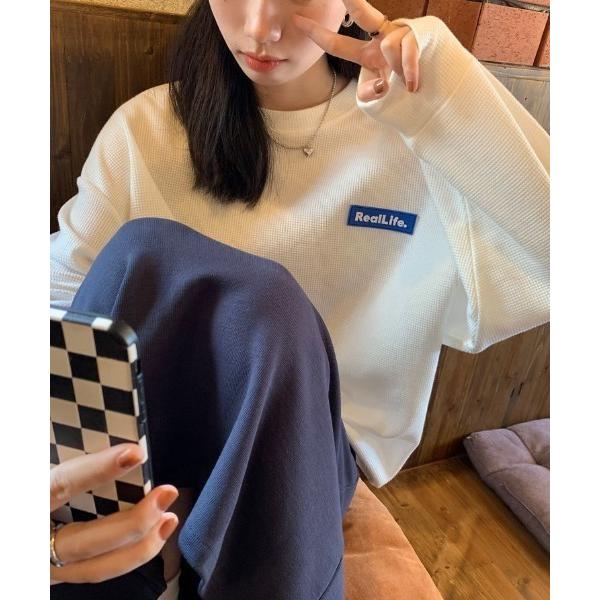 『タイムセール実施中』ZOZO問い合わせ番号:97961997ショップ:Teem Store，チームストアブランド:shyam inspiration，シャムインスピレーション商品名:ラバーロゴ ワッフル オーバーサイズ ロングTシャツ /...