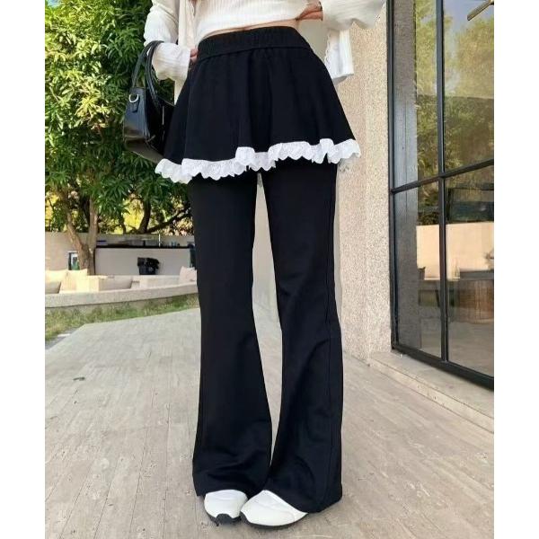 『タイムセール実施中』ZOZO問い合わせ番号:97962033ショップ:Teem Store，チームストアブランド:shyam inspiration，シャムインスピレーション商品名:スカート レイヤー レースデザイン フレアスウェットパン...