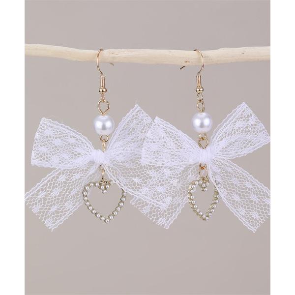 『セール実施中』※このアイテムは返品・交換対象外商品です。ZOZO問い合わせ番号:97964512ショップ:Mayree，メイリーブランド:Mayree，メイリー商品名:【urge select】リボン×ハート レース パール ピアスカテゴ...