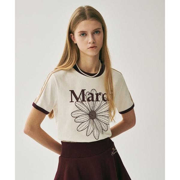 ZOZO問い合わせ番号:97964870ショップ:Mardi Mercredi，マルディメクルディブランド:Mardi Mercredi，マルディメクルディ商品名:SLIM RINGER TSHIRT FLOWERMARDI / スリム リ...
