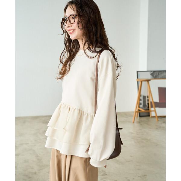 『セール実施中』ZOZO問い合わせ番号:97995466ショップ:FREAK'S STORE，フリークスストアブランド:FREAK'S STORE，フリークスストア商品名:限定展開　オーガンジー フリル 切り替え 裏毛 スウェット プルオー...