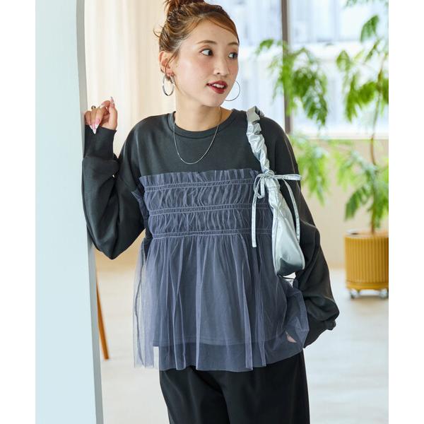 『タイムセール実施中』ZOZO問い合わせ番号:97995475ショップ:FREAK'S STORE，フリークスストアブランド:FREAK'S STORE，フリークスストア商品名:限定展開　チュール ギャザー 重ね スウェットカテゴリ:トップ...