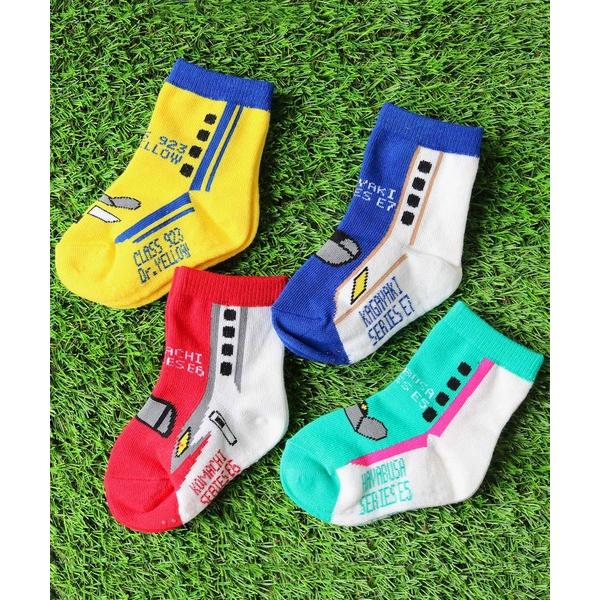 ※このアイテムは返品・交換対象外商品です。ZOZO問い合わせ番号:97996629ショップ:Bonjour Sagan，ボンジュールサガンブランド:box408，ボックスヨンマルハチ商品名:【4足セット】キッズ靴下 クルー丈 新幹線ソックス...