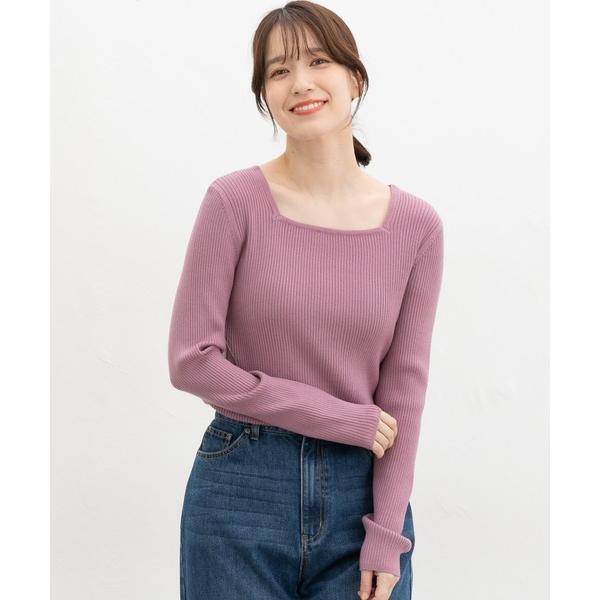 ZOZO問い合わせ番号:97996770ショップ:Honeys，ハニーズブランド:Honeys，ハニーズ，GLACIER，グラシア商品名:【しなやかニット・ヒアルロン酸加工】ヒアルロンスクエアネックカテゴリ:トップス>ニット/セーター...