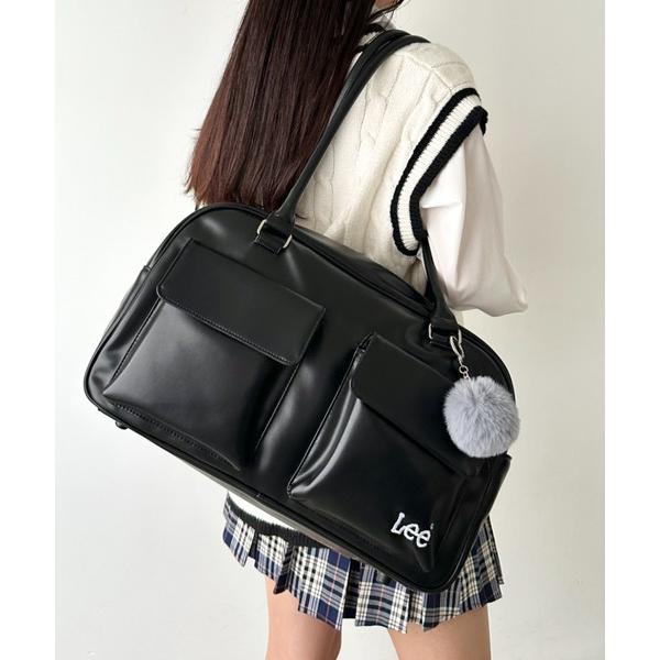 ZOZO問い合わせ番号:97997276ショップ:Outfitter lab，アウトフィッターラボブランド:Lee，リー商品名:Lee/リー 3ポケット PUボストンバッグ/ボンボンチャーム/スクールバッグ/スクバ/ロゴ刺繍カテゴリ:バッグ...