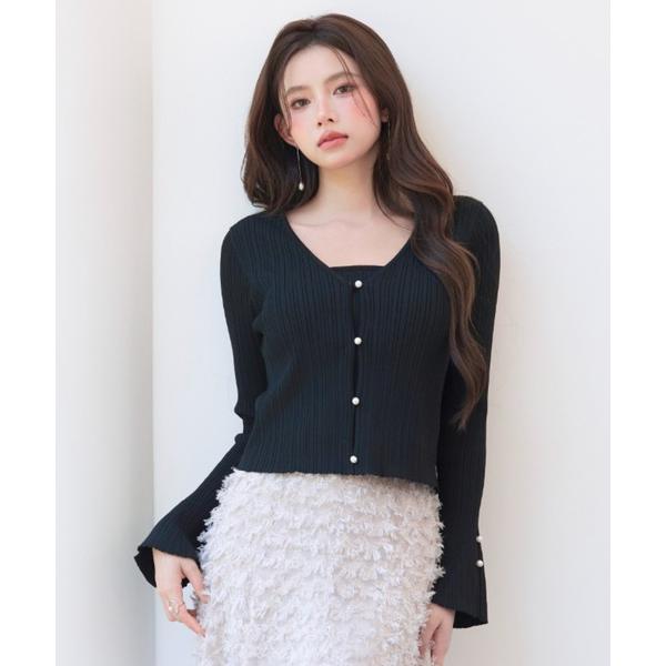 『タイムセール実施中』ZOZO問い合わせ番号:97997836ショップ:SAISON DE PAPILLON，セゾン ド パピヨンブランド:SAISON DE PAPILLON，セゾンドパピヨン商品名:レイヤードランダムリブ編みニットトップ...